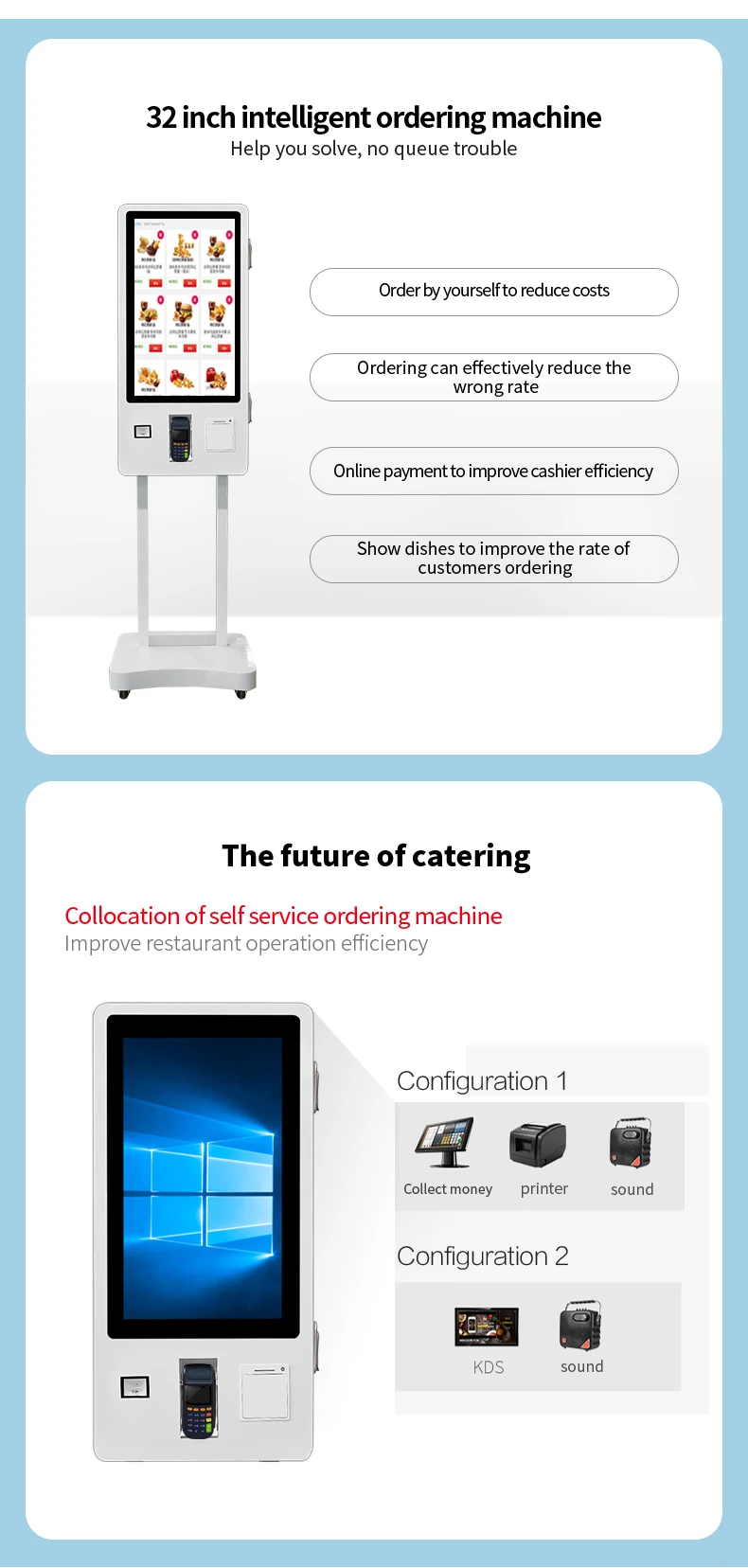 24" 32 Inch Self Service Kiosk - Interactive Touch Screen Payment ...