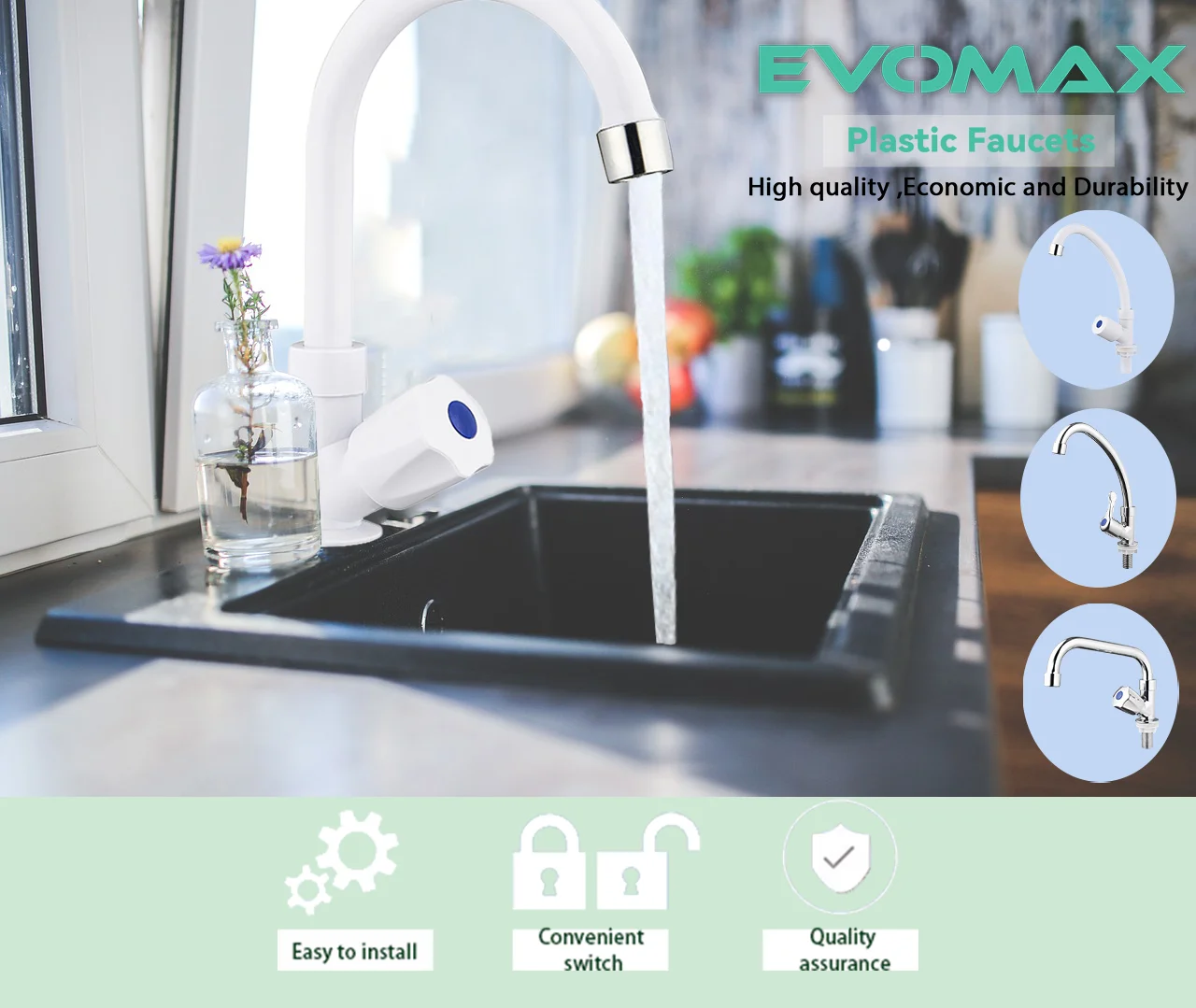 Evomax Efps-k003 Classic Abs Kitchen Faucet Brazil Market Welcomed Sink ...