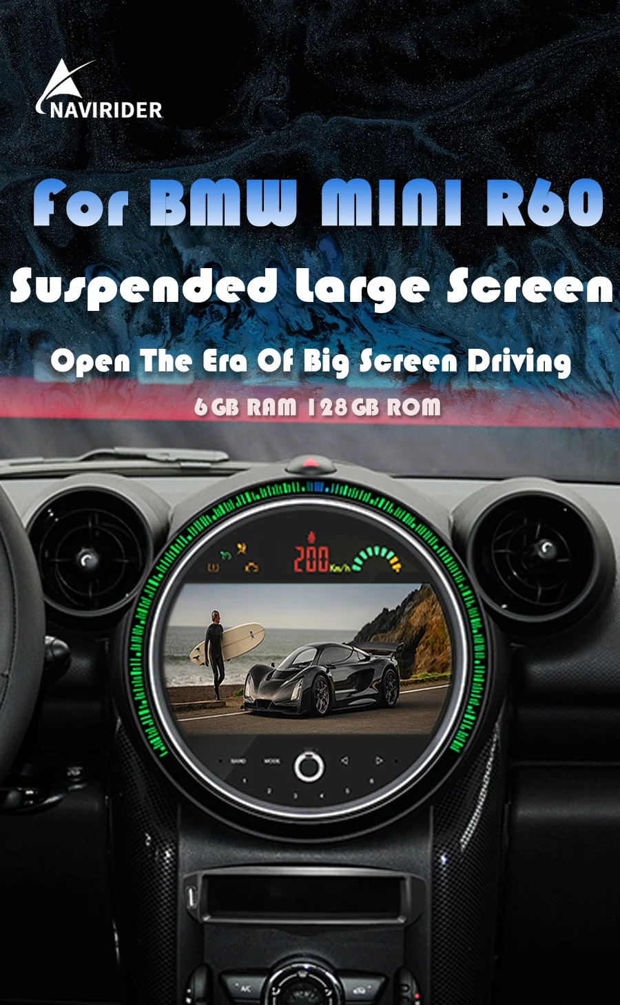 256GB 9inch Android 12 Screen for BMW Mini Countryman R60 R54 Cooper ...