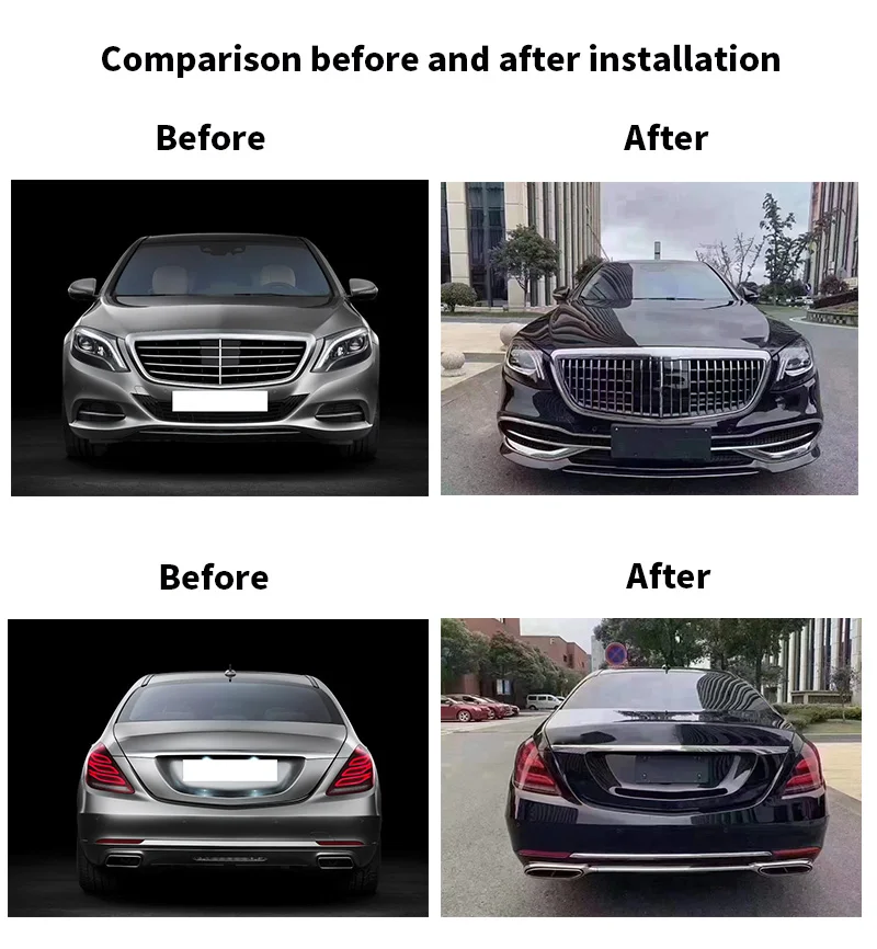 Upgrade Maybach Style W222 Bodykit Pp Front Rear Bumper Set For Mercedes Benz W222 S Class S400 ...