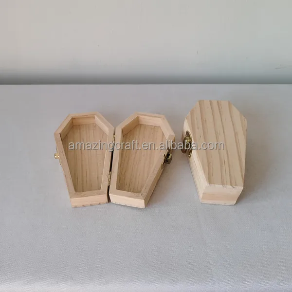 Custom Mini Coffin Wood Box With Liners Black Coffin Small Halloween ...