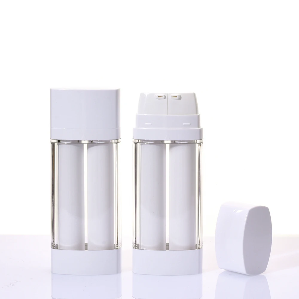 Double Tube Airless Pump Bottle Custom Empty Cosmetic Plastic New ...