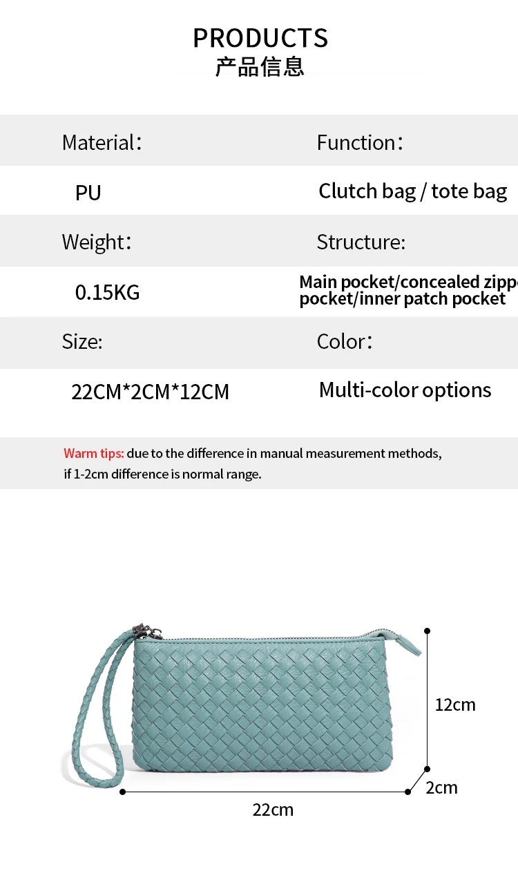New All Hand-woven Long Coin Purse Fashion Large Capacity Clutch Bag ...