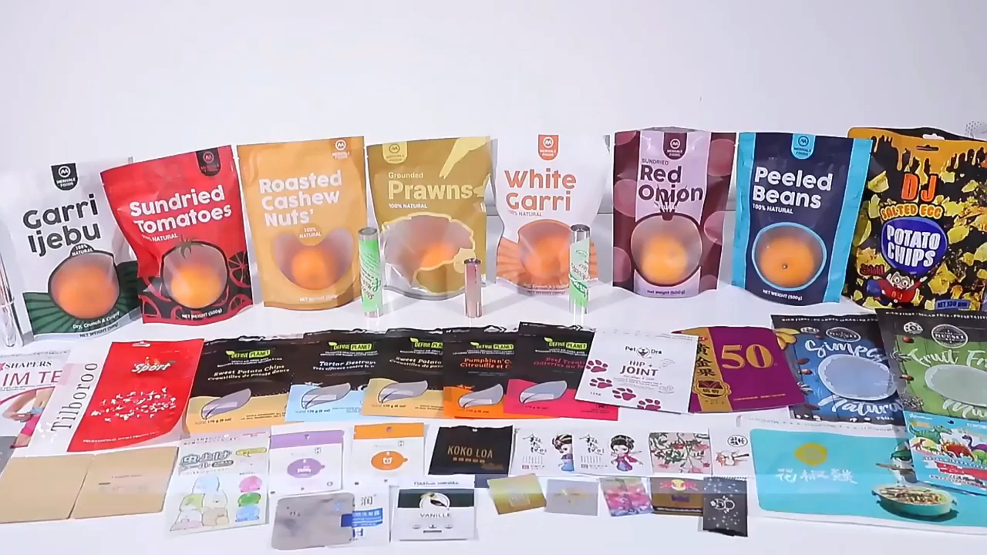 Custom Printed Matte Frosted Transparent Packaging Bag Stand Up Pouch ...