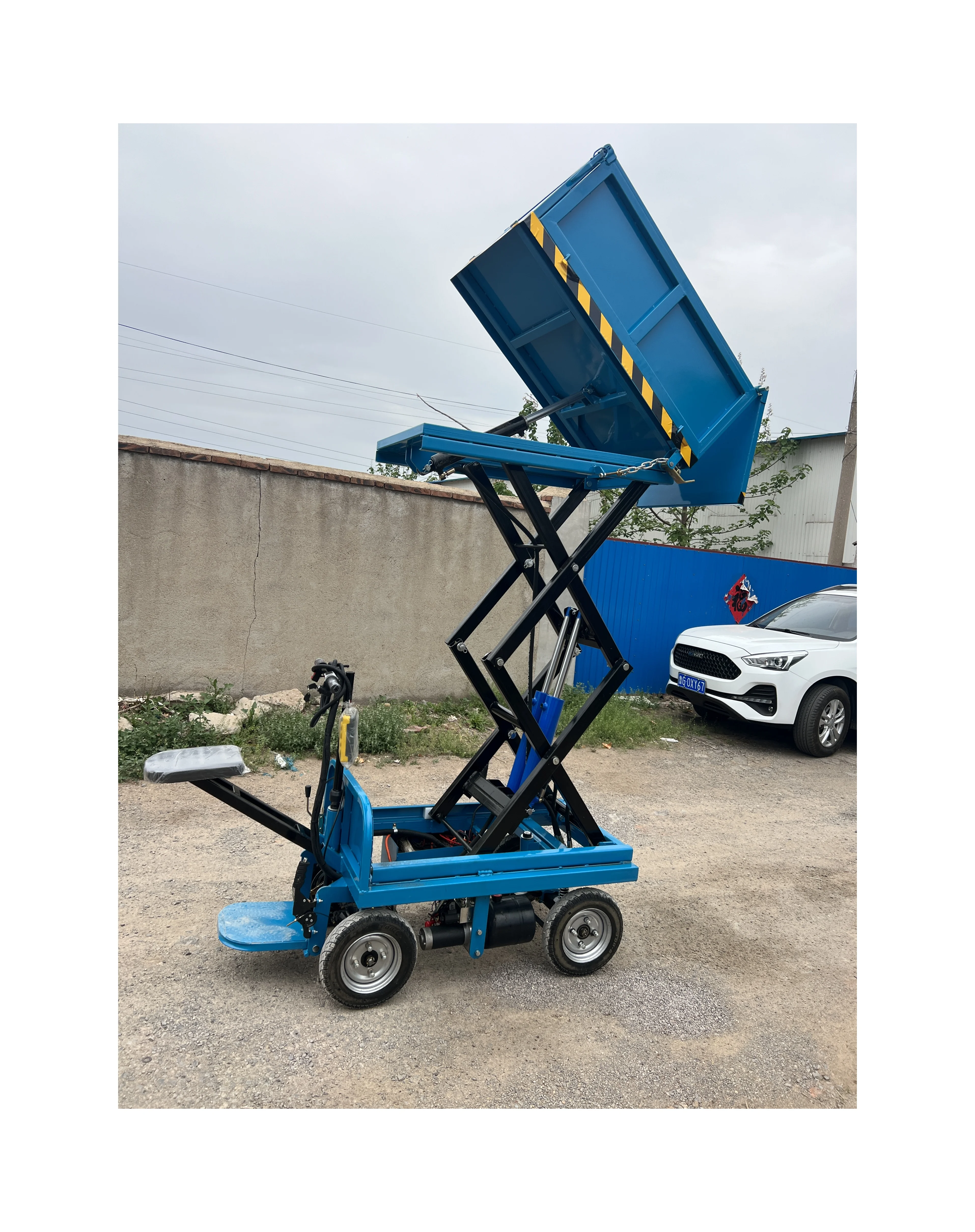 Forklift Electric Stacker Hydraulic Handling Truck Small Mobile Elevator Manual Forklift For ...
