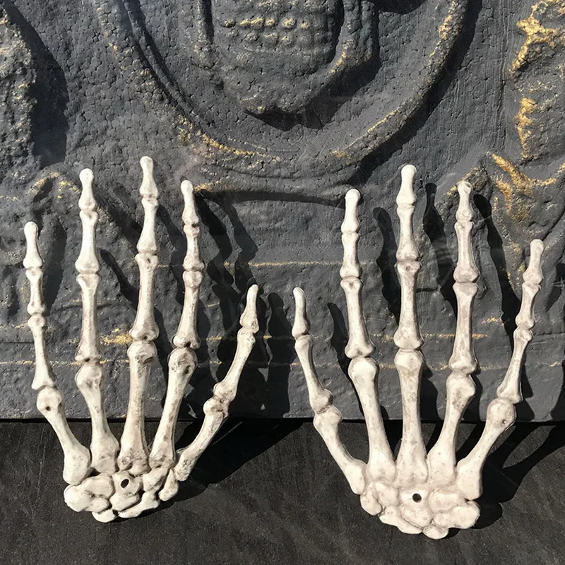 1 Pair Halloween Skeleton Hands Realistic Life Size Severed Plastic ...