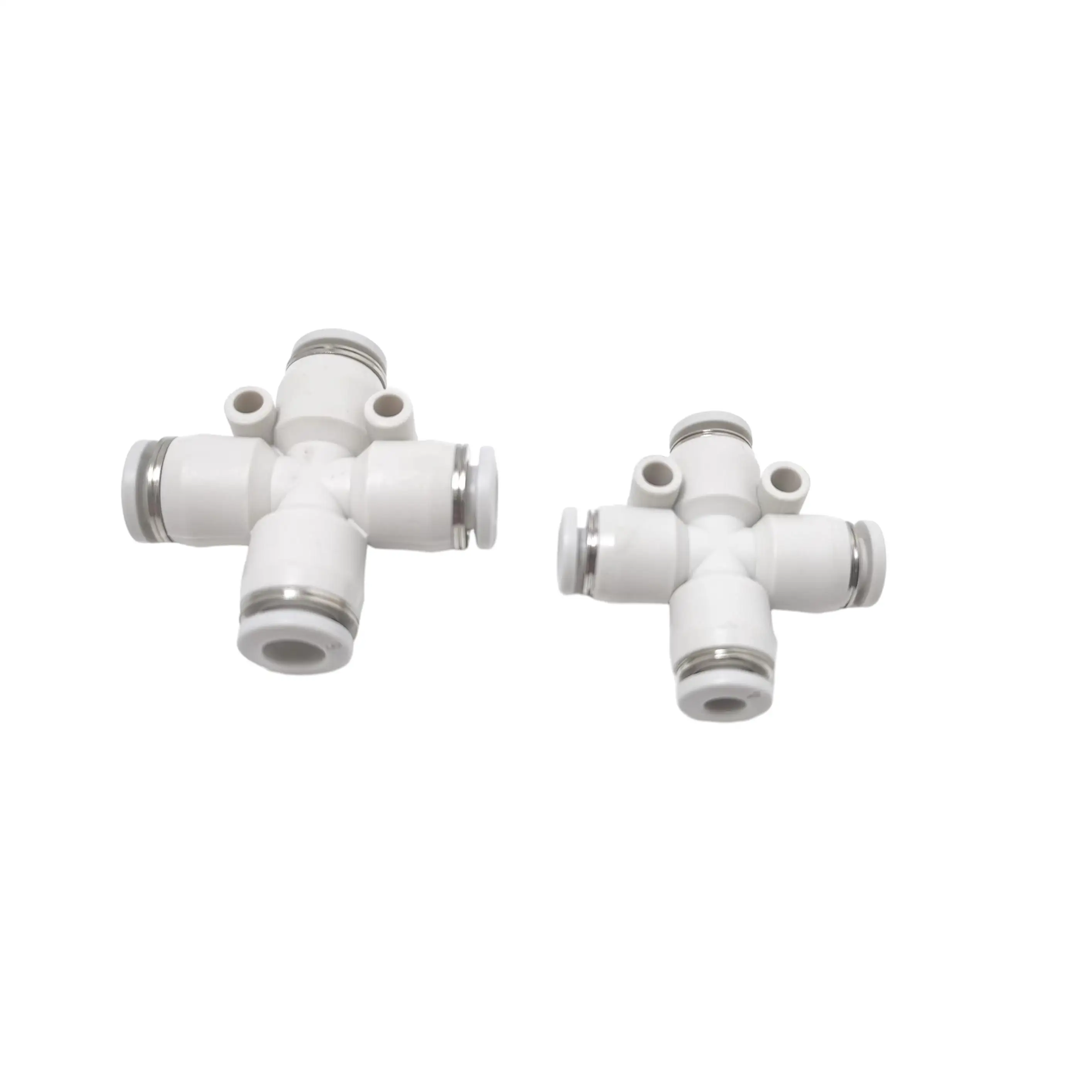 Plastic Cross White Quick Pneumatic Connector Four-way Straight Quick ...