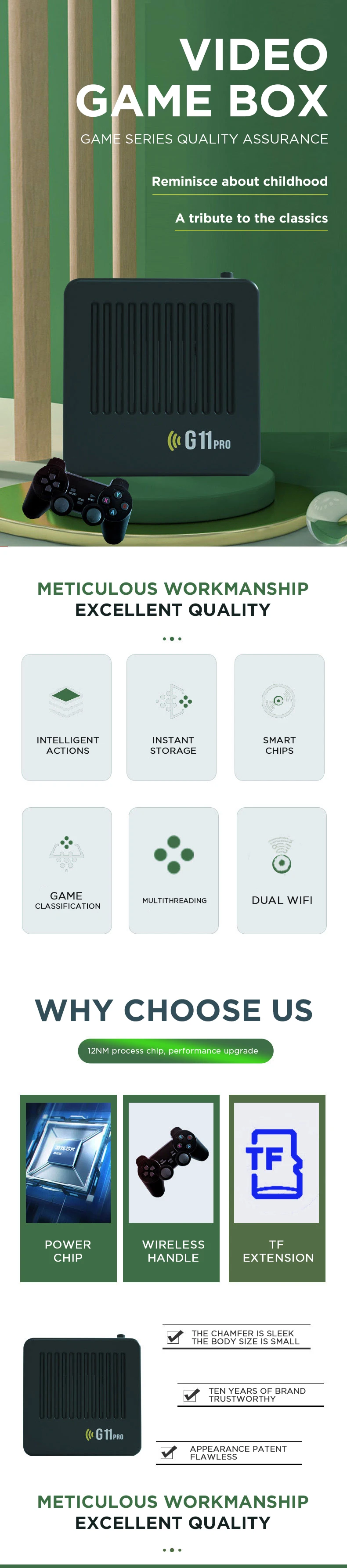 G11 Pro Game Box - 4K HD Output with 30000+ Retro Games