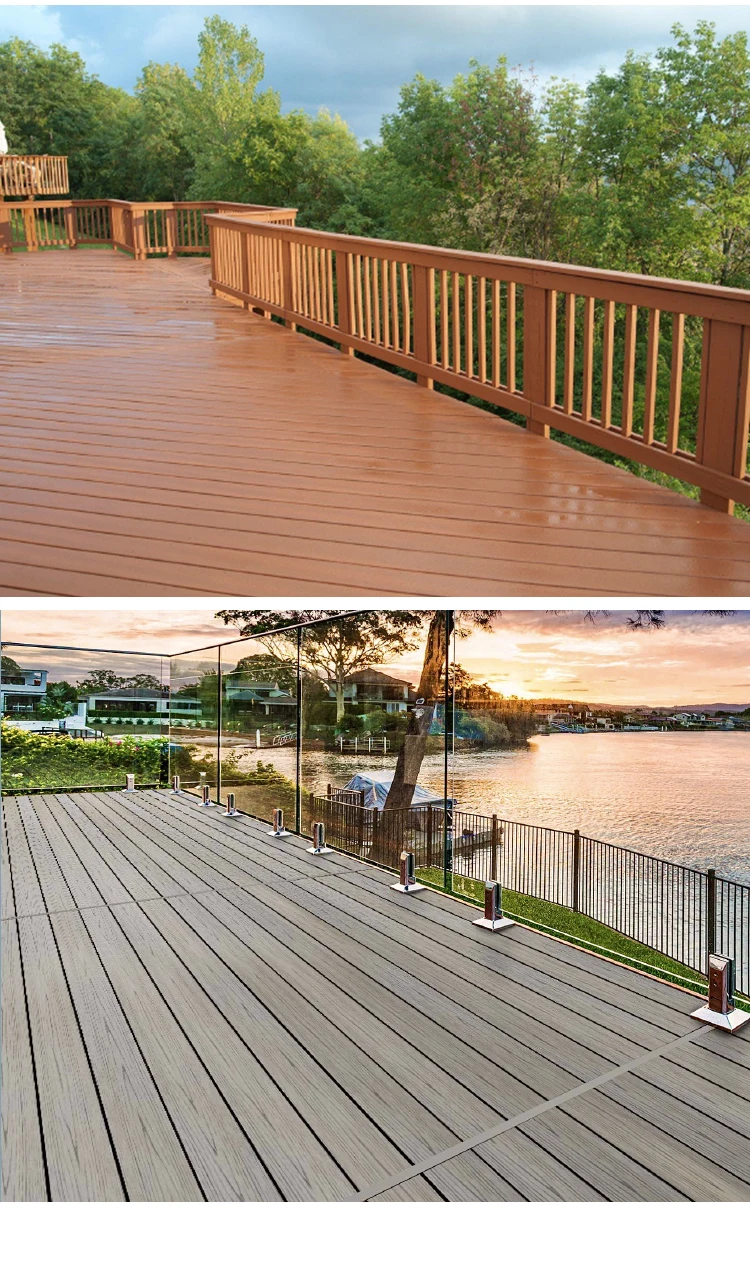 Waterproof Round Hollow Wpc Swimming Pool Decking Co-extrusion Anti-uv ...