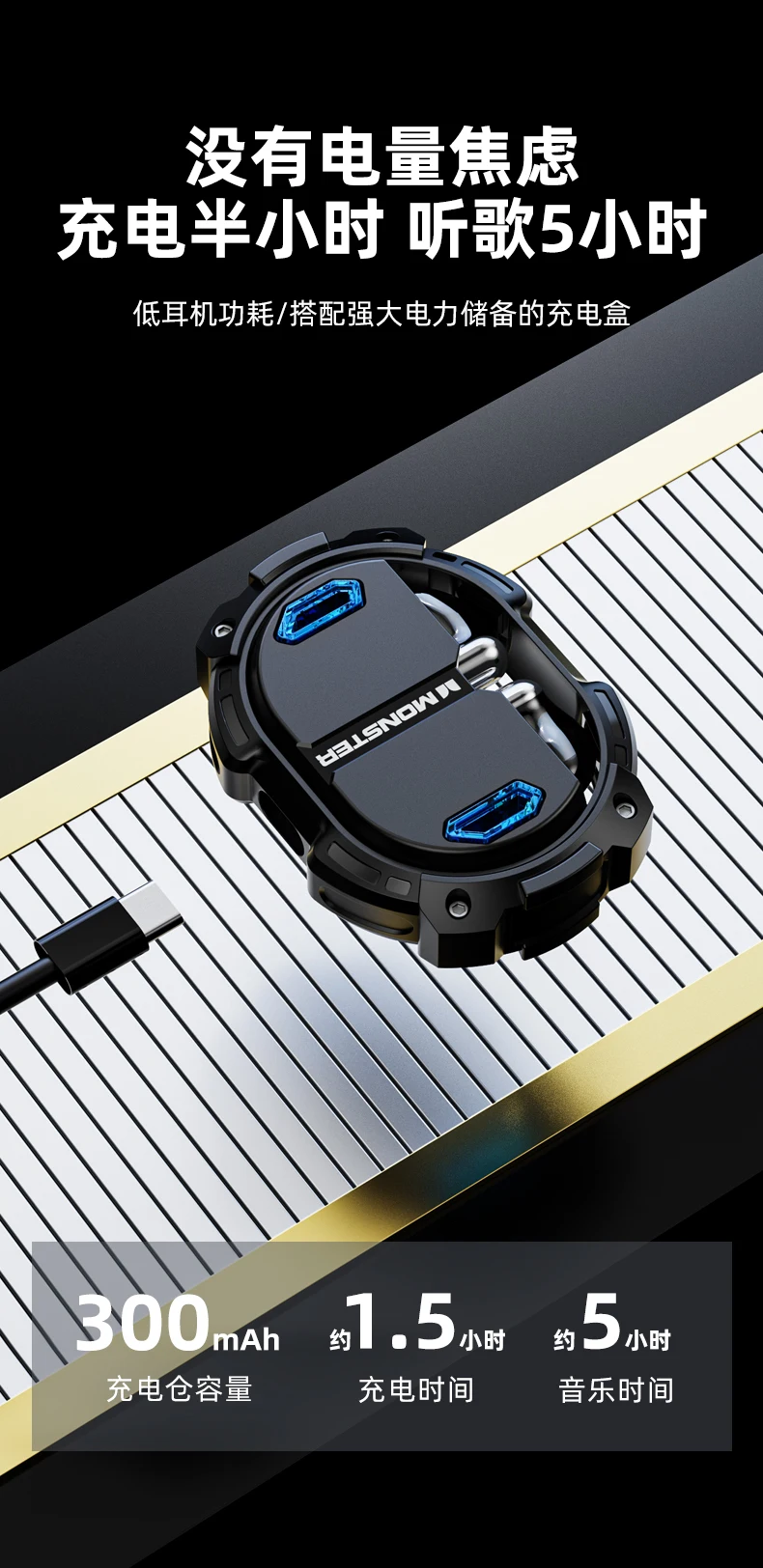 2023 New Arrival Monster Airmars Xkt10 Pro Bluetooth 5.3 Headphones Enc ...