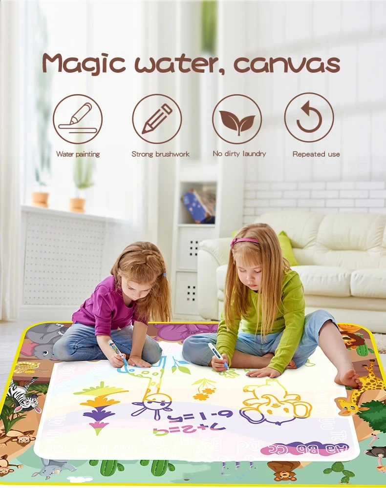 Junmon Magic Water Drawing Mat Coloring Doodle Mat Magic Pens ...