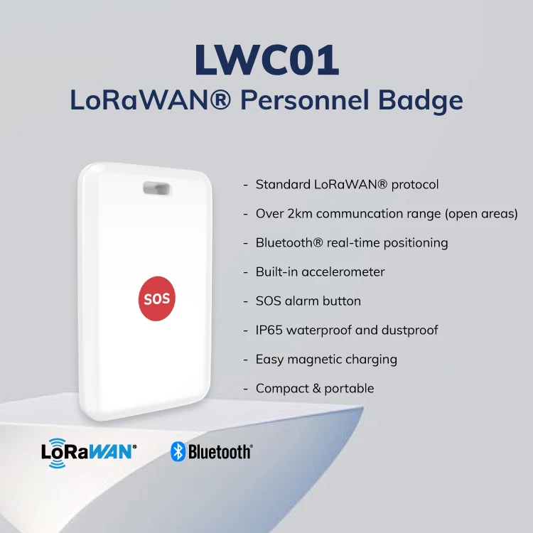 lora wireless iot device wearable card ble bluetooth to lorawan personnel badge tag| Alibaba.com