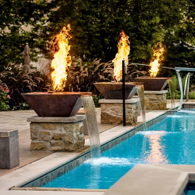 Alibaba.com: Outdoor Gas Fire Bowl with Water Feature and Pool ...