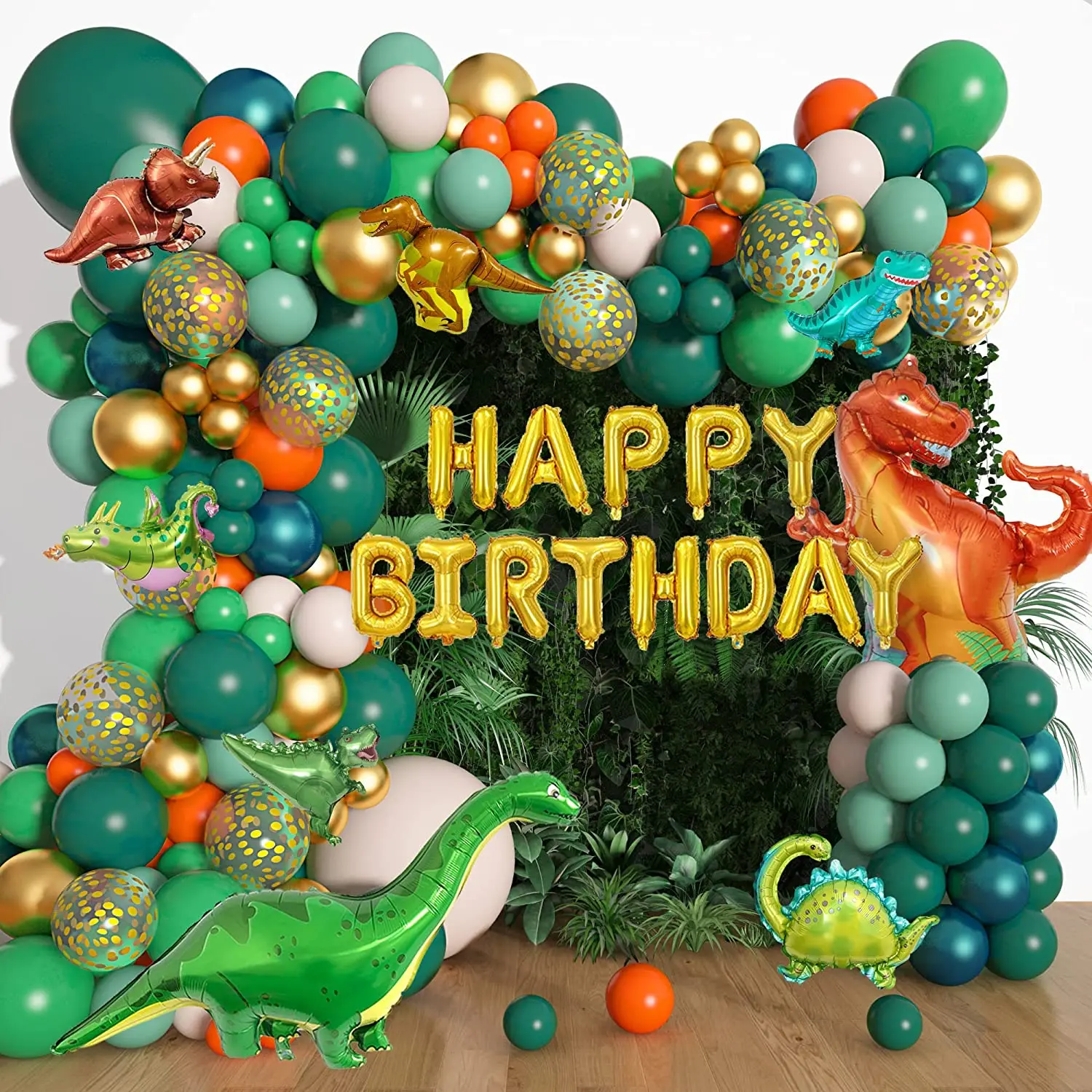 Dinosaur Balloons Arch Garland Kit Happy Birthday Balloon for Jungle ...