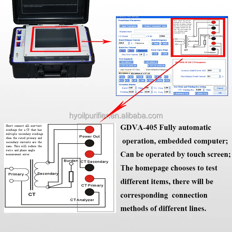 Iec61869 Current Transformer Test Kit 0.02% Accuracy Automatic Ct Pt ...
