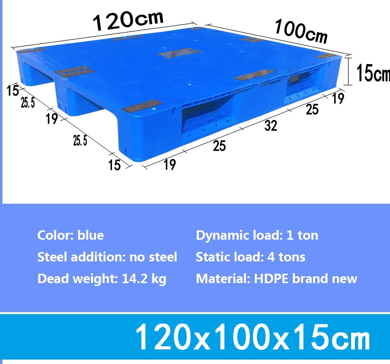 Heavy Duty Large Plastic Pallets Storage Pallets 4-way Stackable Large ...