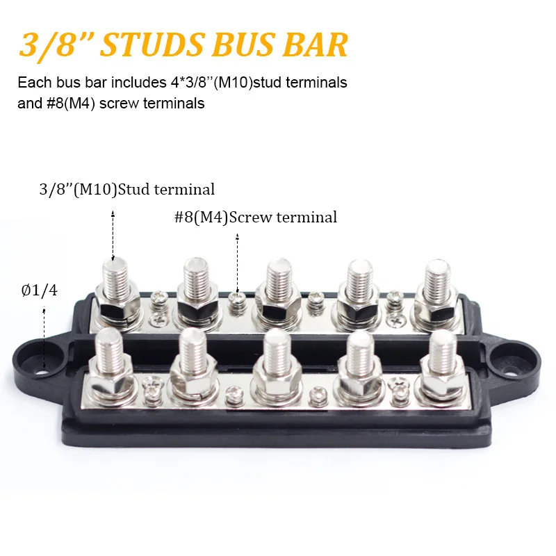 48V 300A Power Distribution Terminal Block - Pure Copper