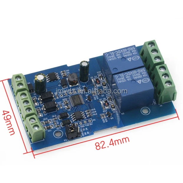 2 channel 5V relay module switch input/output RS485/TTL serial communication Modbus Rtu board ...