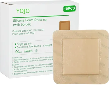 Waterproof Adhesive Silicone Foam Wound Dressing With Border For Bed ...