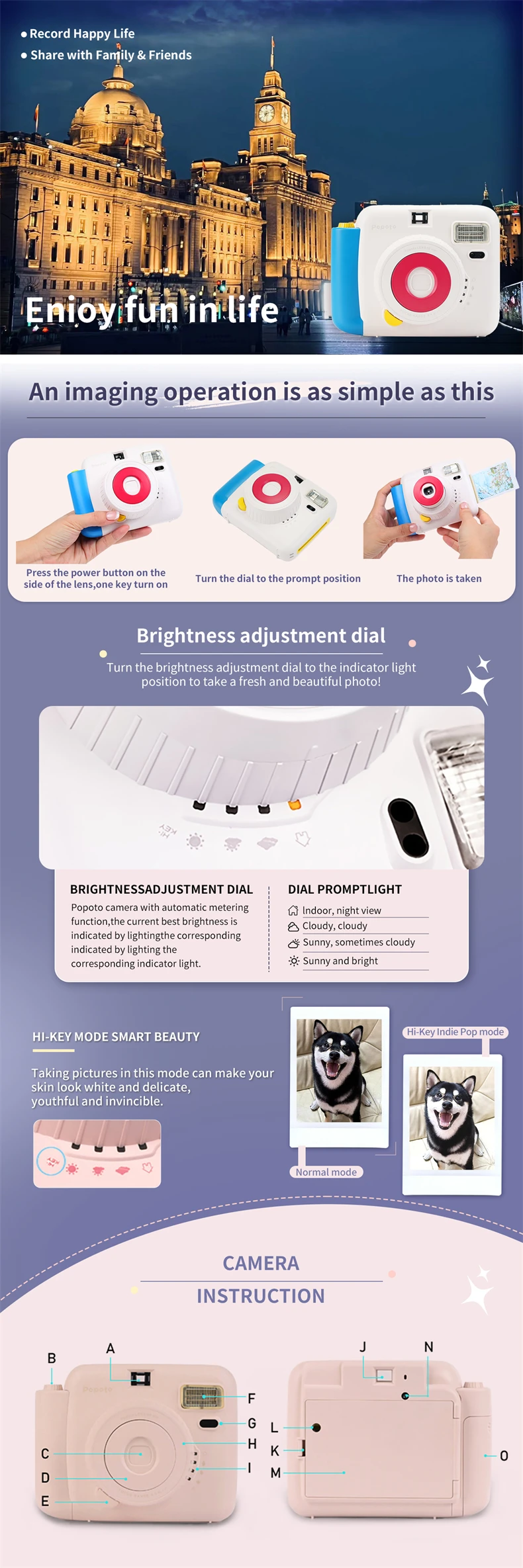 Popoto One-time Image Instant For Polaroid Instant Instax Fashionable ...