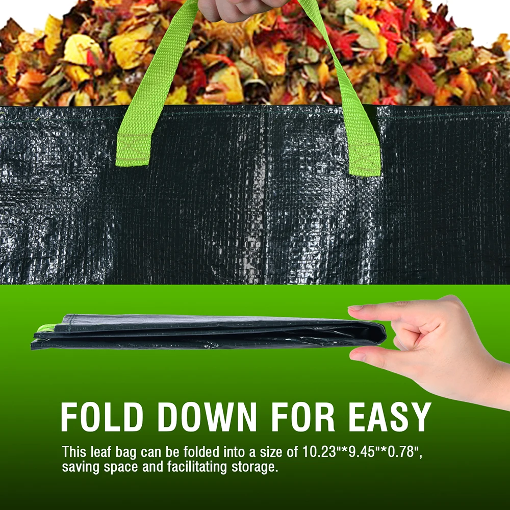 Vertak 100L Leaf Collection Bag Collapsible Garden Leaf Bag Waterproof ...