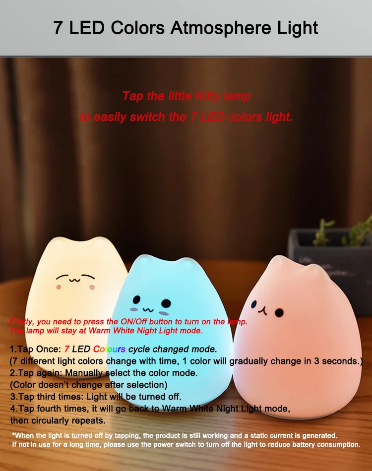 Wholesale Price Cat Shaped LED Night Light for Kids