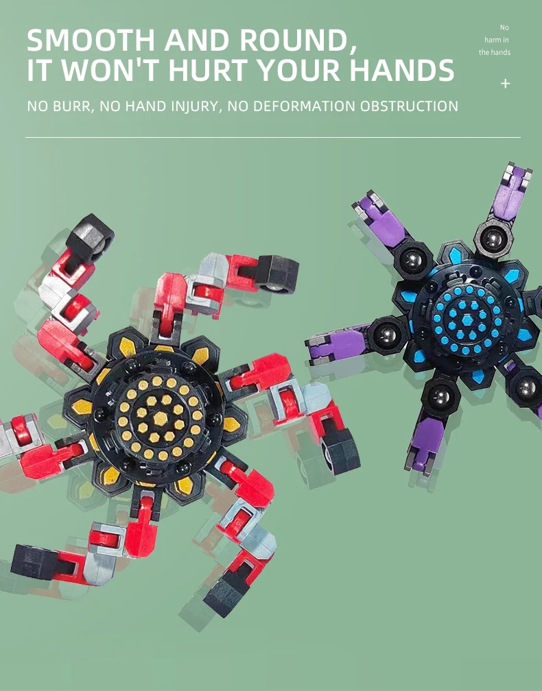 Kids Adult Deformable Robot Fingertip Mechanic Hand Spinner Toy for Sale