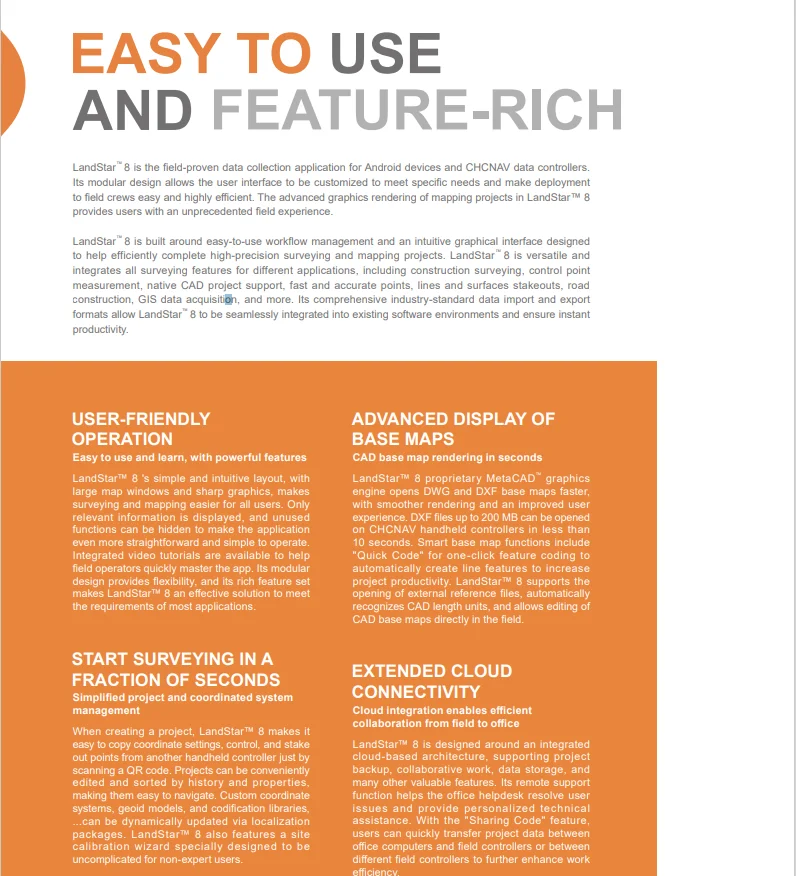 Powerful Rtk Field Software Chc Landstar8 Android Os Data Collecting ...