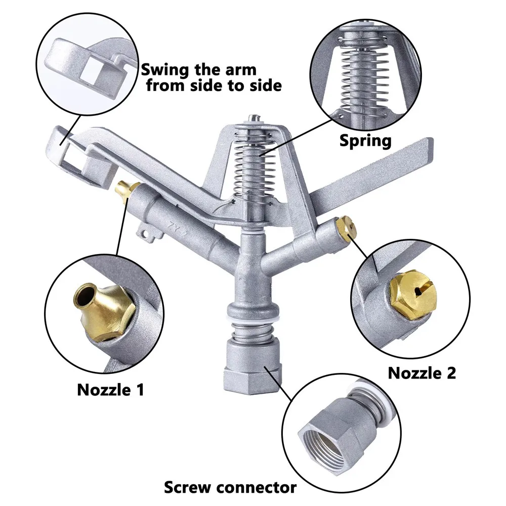 1 Inch Female Double Outlet Rocker Sprinkler Farmland Lawn Watering ...