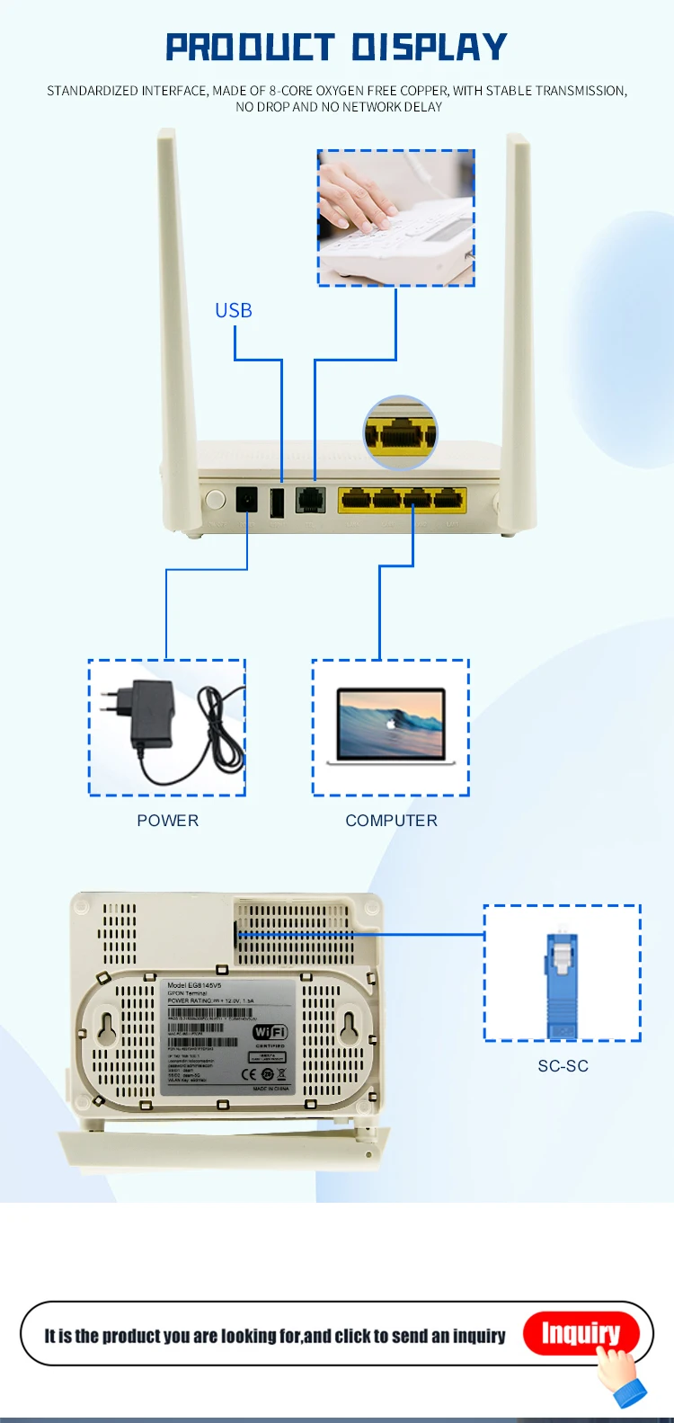 Eg8145v5 Gpon Epon Xpon 4ge 2.4g 5g Wifi Ftth Onu Factory Price - Buy ...