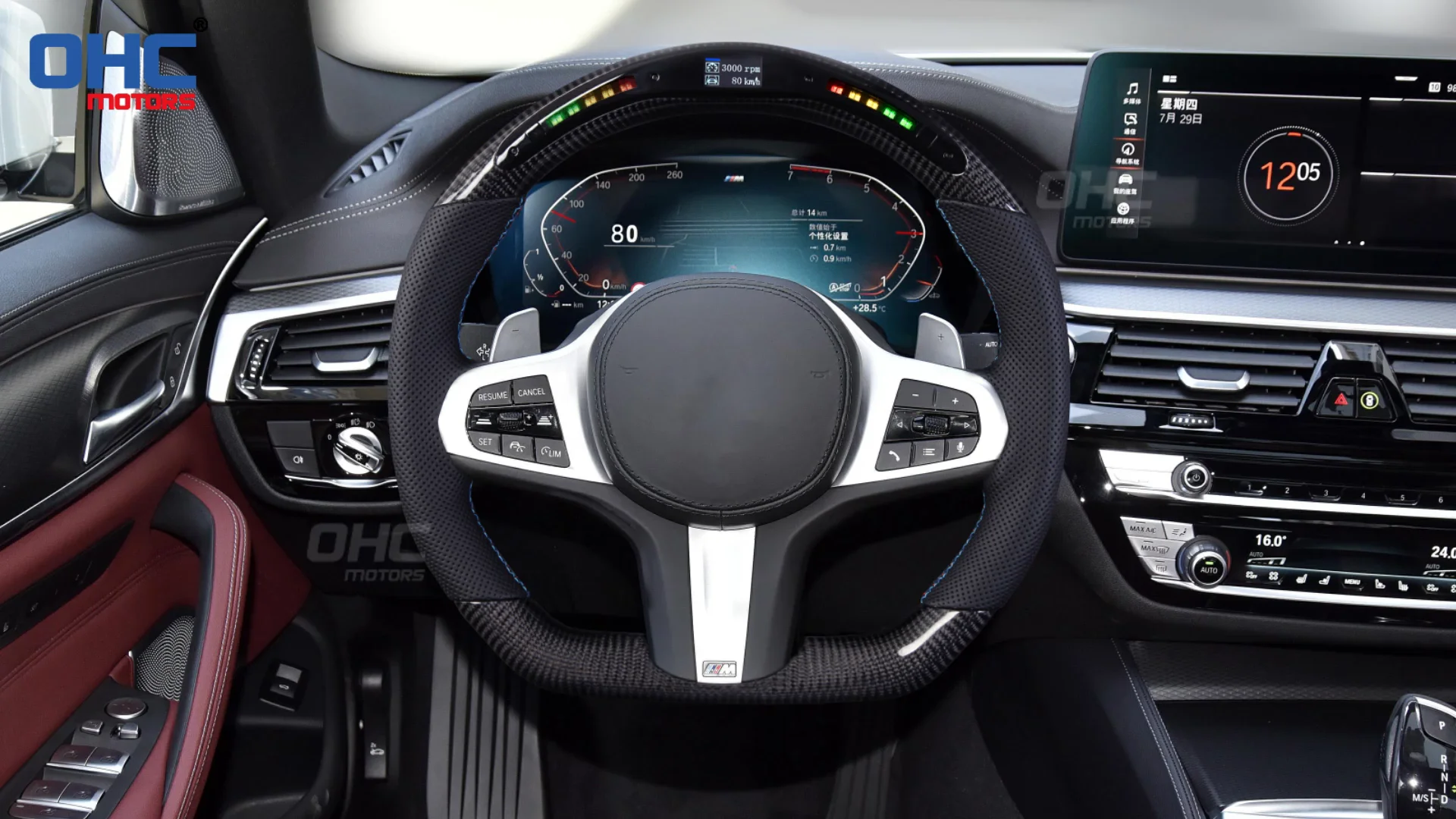 G20 Carbon Fiber Steering Wheel For Bmw M340 G30 M240 G42 Led Rpm ...