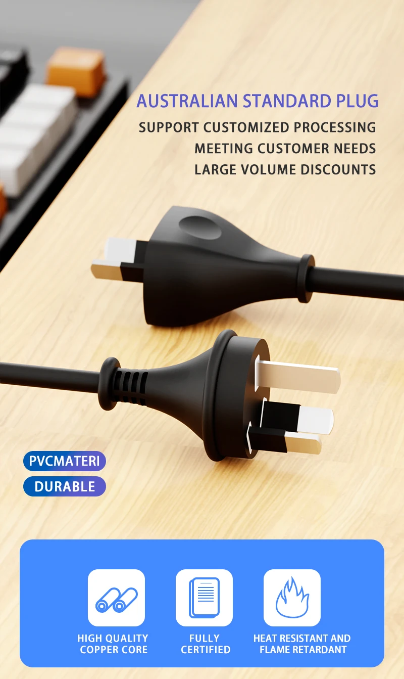 AU Power Cord 3 Pin 0.75mm 230V/240V AC Cable with IEC C13 Connector ...