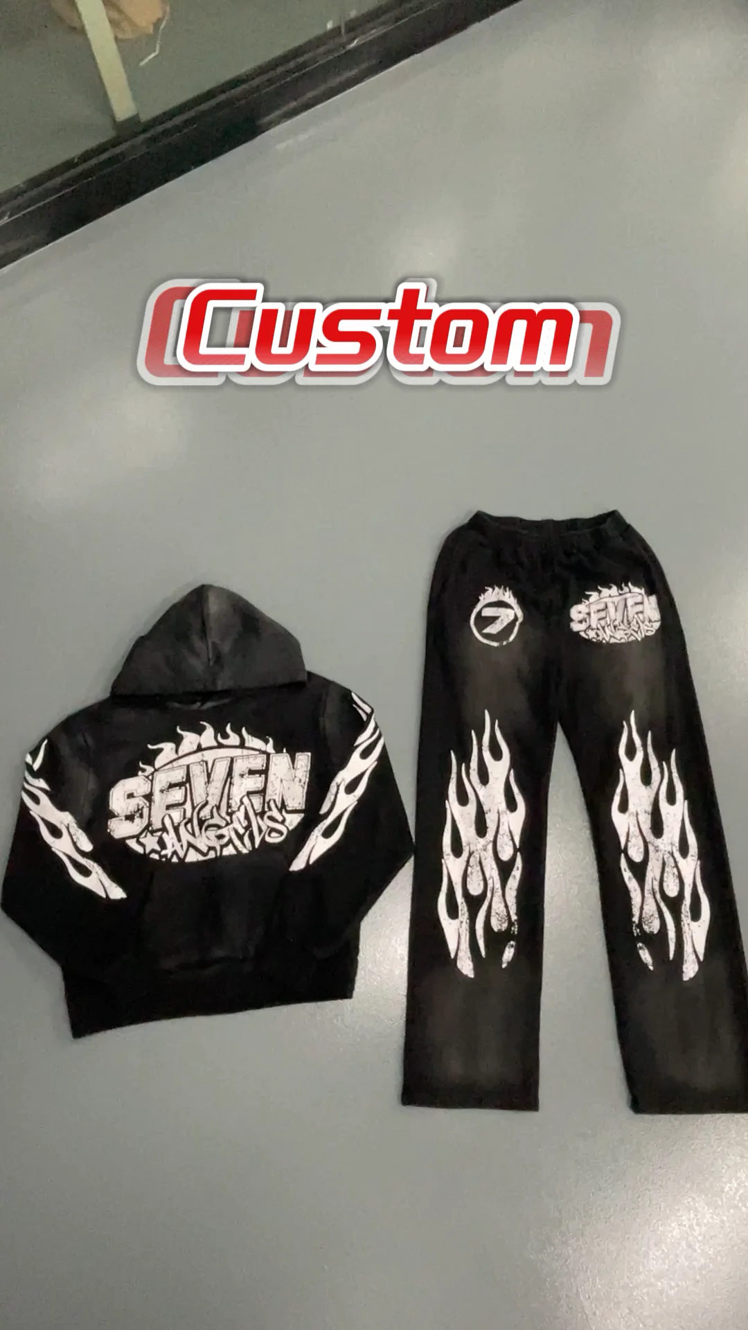 Custom French Terry Cotton Sweatpants Side Zipper Jogging Pants Men's ...