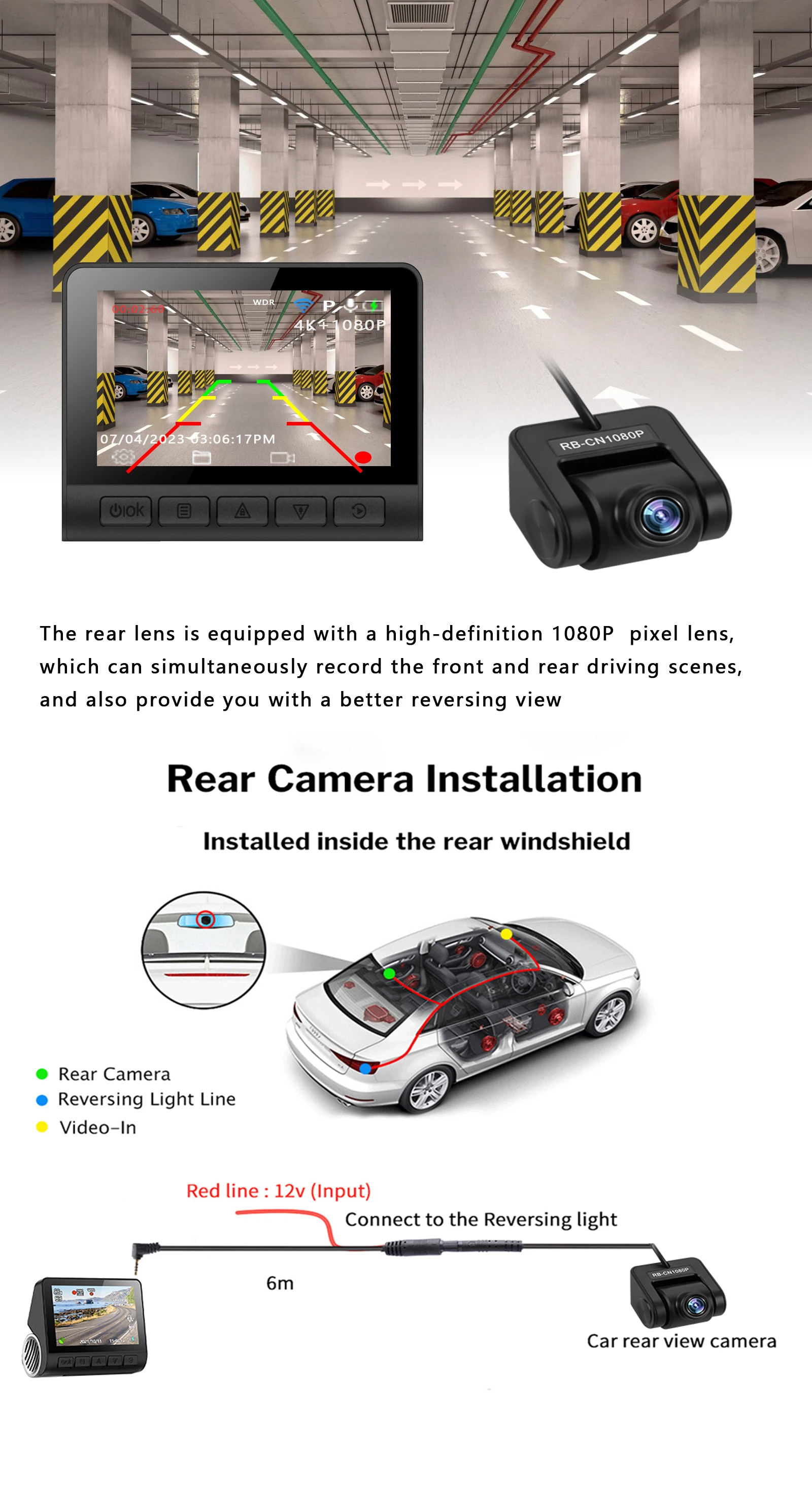 V55 Dashcam 4k+wifi+gps Dual Lens Dash Camera Car Video Recorder With ...