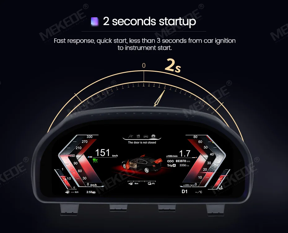 LCD Digital Speedometer Dashboard Cluster for BMW GT F07/F10/F11/F18 ...