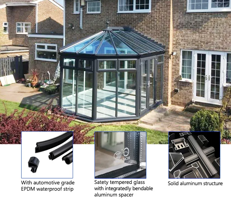 Prefab Curved House Extension Veranda Metal Frame Conservatory Custom ...