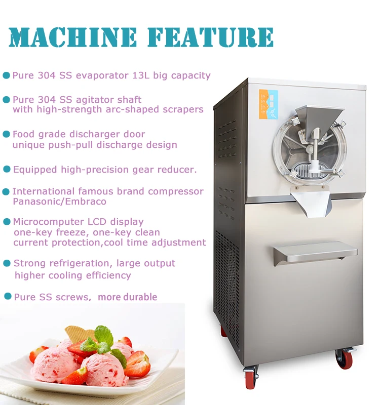 Hard/ Italian Ice Cream Machine Gelato Batch Freezer Commercial / Gelato Making Machine Ice ...
