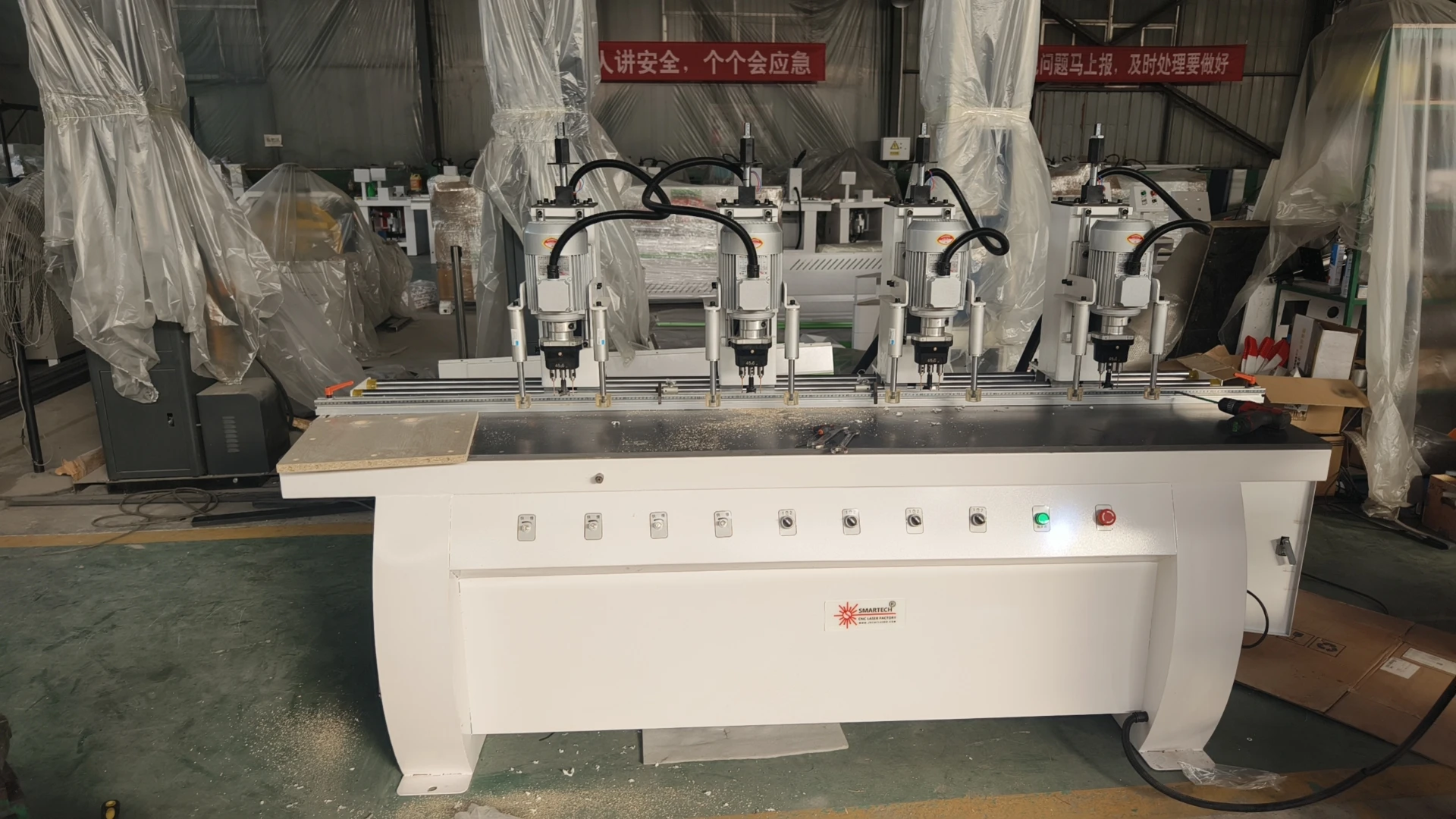 Four Head High Precision Automatic Wood Hinge Hole Drilling Machine ...