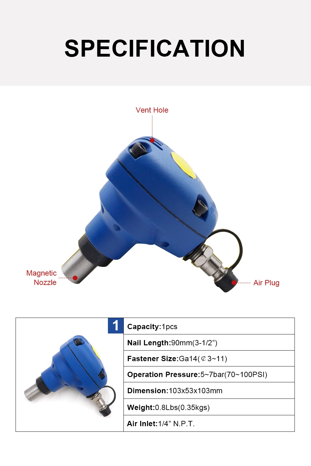 90mm Hand Palm Nailer Hardwood Palm Nailer Palm Nailer Pneumatic For ...