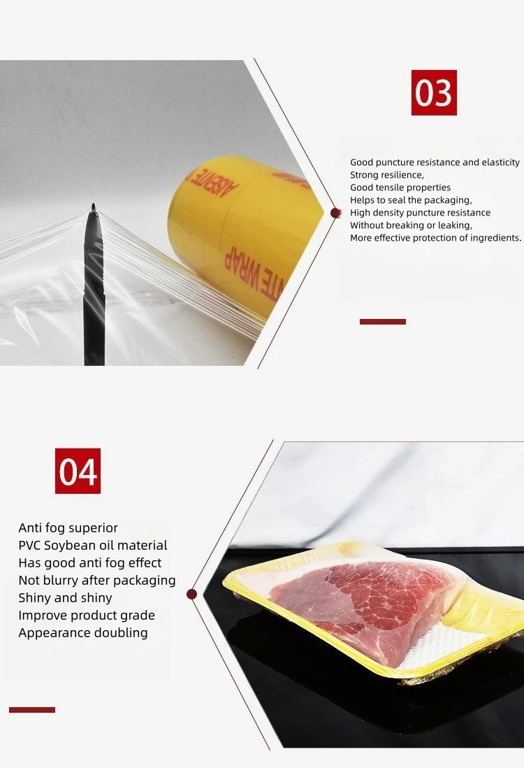 High Stretchability Packaging Food Pvc Cling Film Roll Factory Price ...