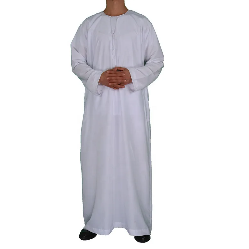 Khamis Arabic Islamic Moroccan Qatar White Mens Jalabiya