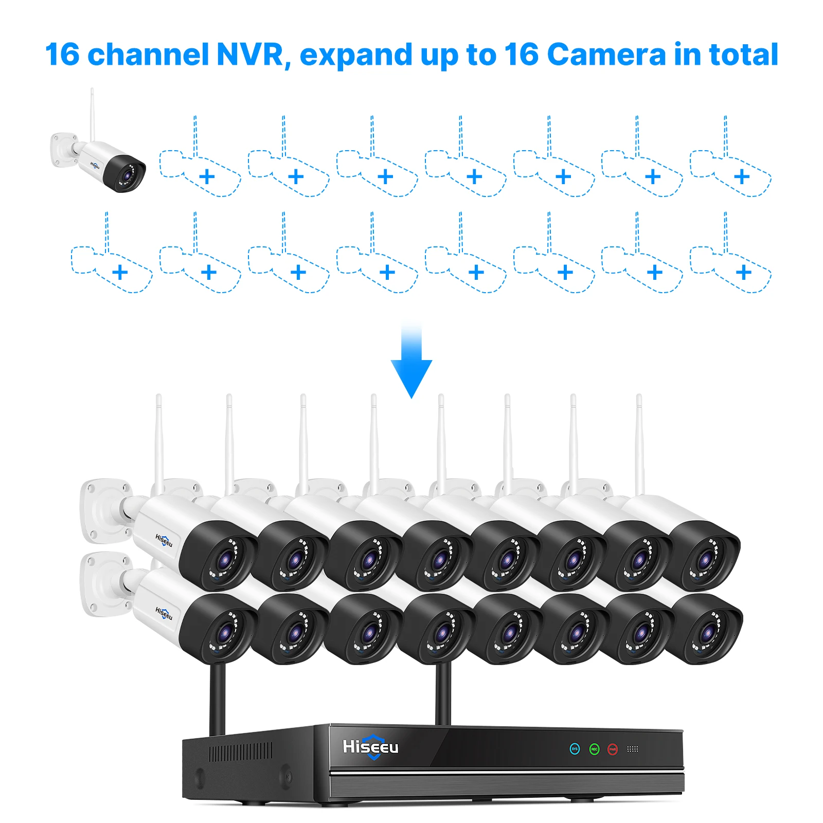 Hiseeu 5MP H.265 IP66 Alexa Night Vision Outdoor Security System