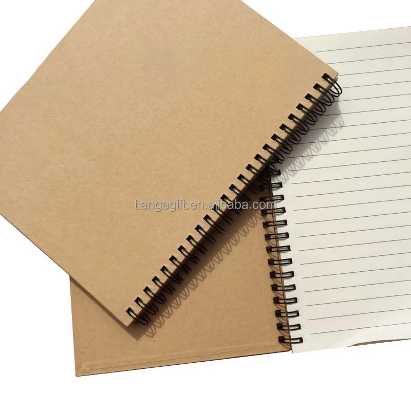 Eco Friendly Custom Logo Kraft Recycled Paper Spiral Notebook With Pen ...