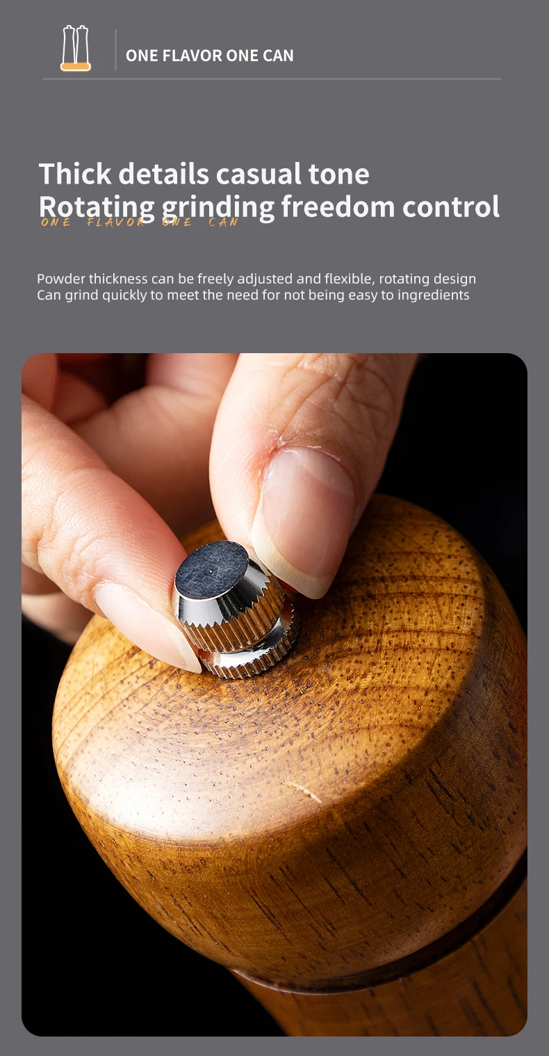 Manual Pepper Grinder - Eco-Friendly & Adjustable Design