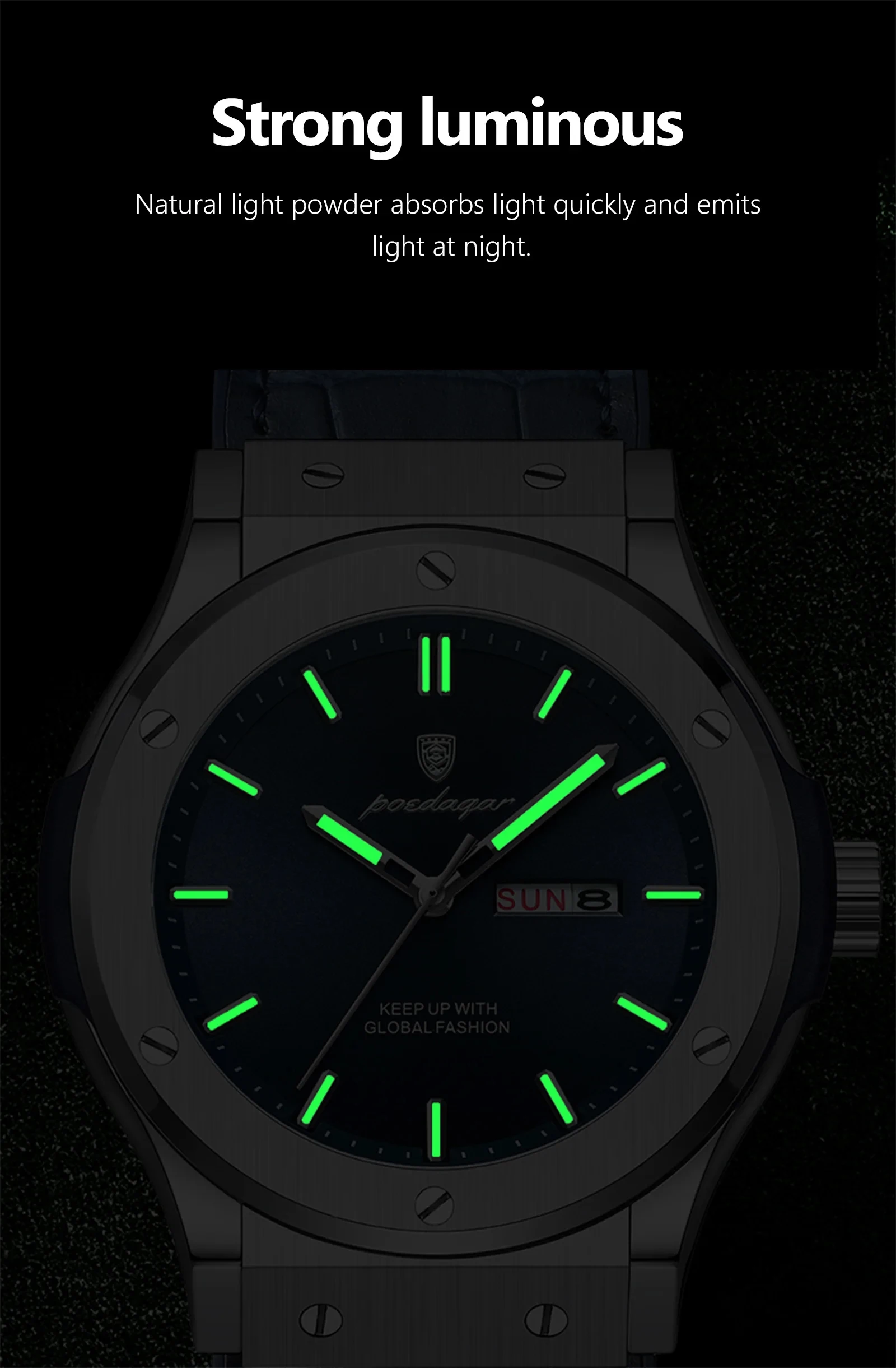 Poedagar Luxury Quartz Men's Watch - Luminous & Waterproof