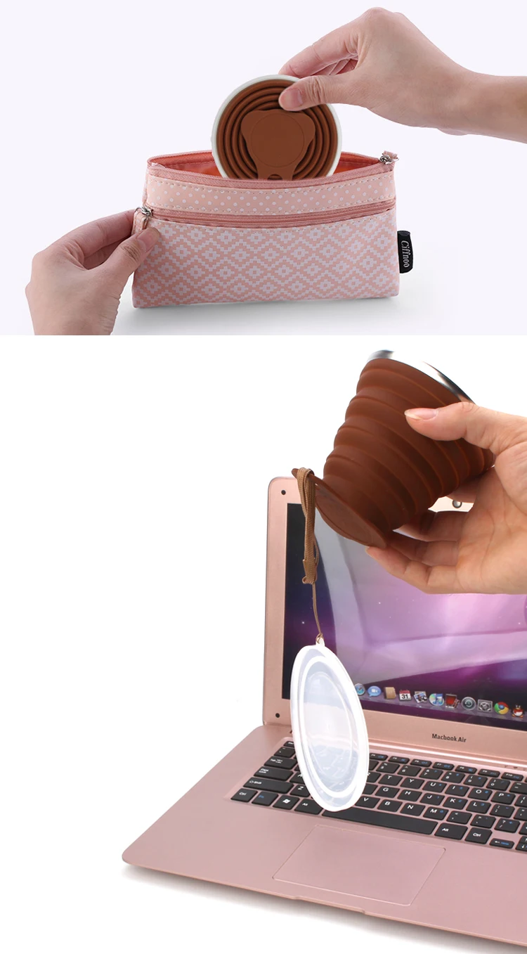 Folding Camping Cup Expandable Drinking Cup Silicone Collapsible Cup ...