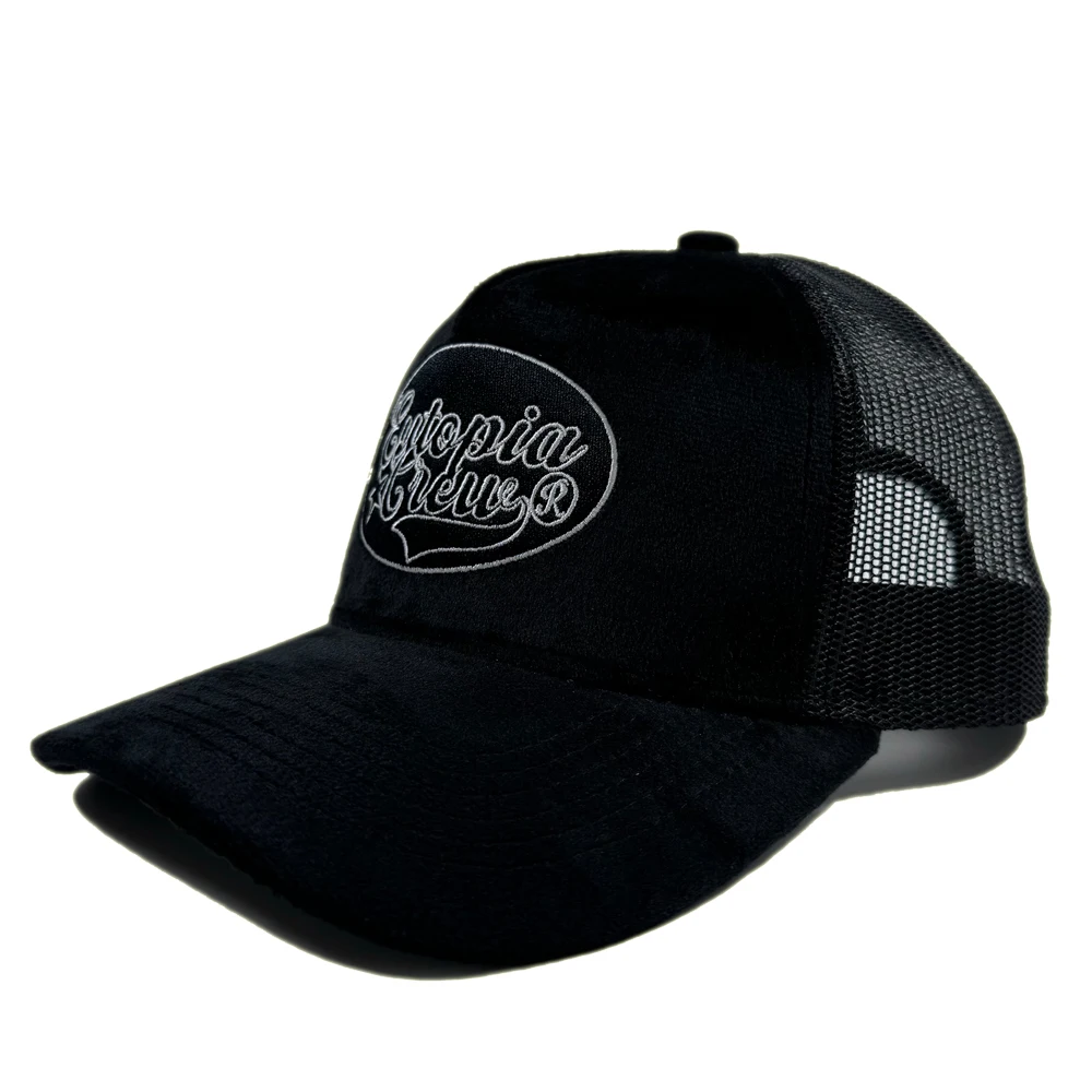 High profile A frame structure mesh sports caps Classic black ...