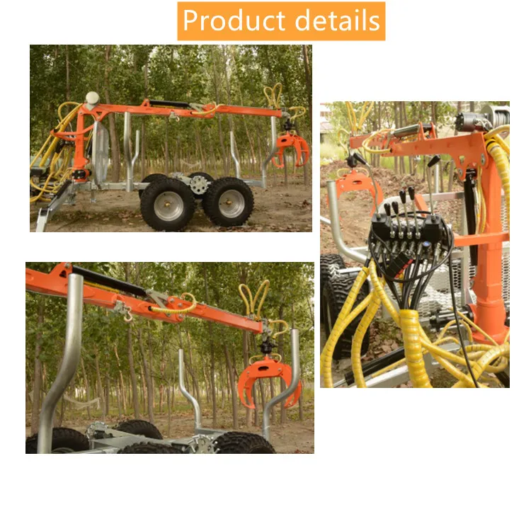 New 6 Ton Log Trailer With Gasoline Engine,Electric Winch - Buy Log ...