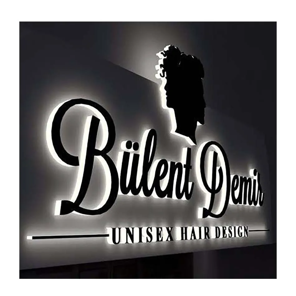 custom Backlit led letter sign Advertising custom wall 3d logo Business ...