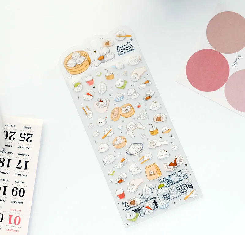 Nekoni Custom Kawaii Chinese Food Stickers Adhesive Decals for Kids ...